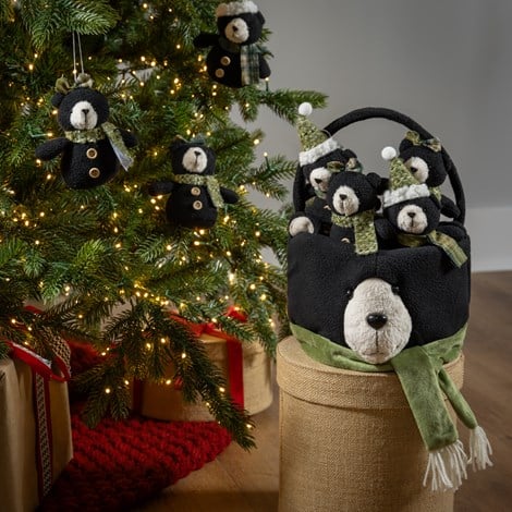 Fabric Black Bear Ornament in Bucket – Laporte's Nursery & Greenhouses Inc.