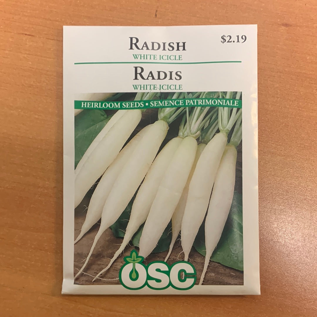 Radish Seed Packets - White Icicle – Laporte's Nursery & Greenhouses Inc.
