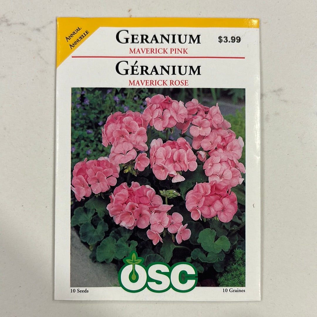 Geranium Seed Packets - Maverick Pink – Laporte's Nursery & Greenhouses ...