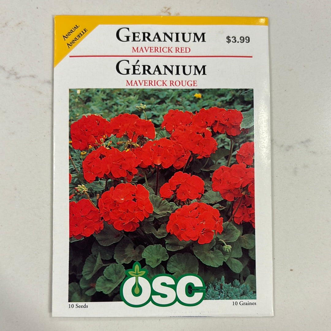 Geranium Seed Packets - Maverick Red – Laporte's Nursery & Greenhouses Inc.