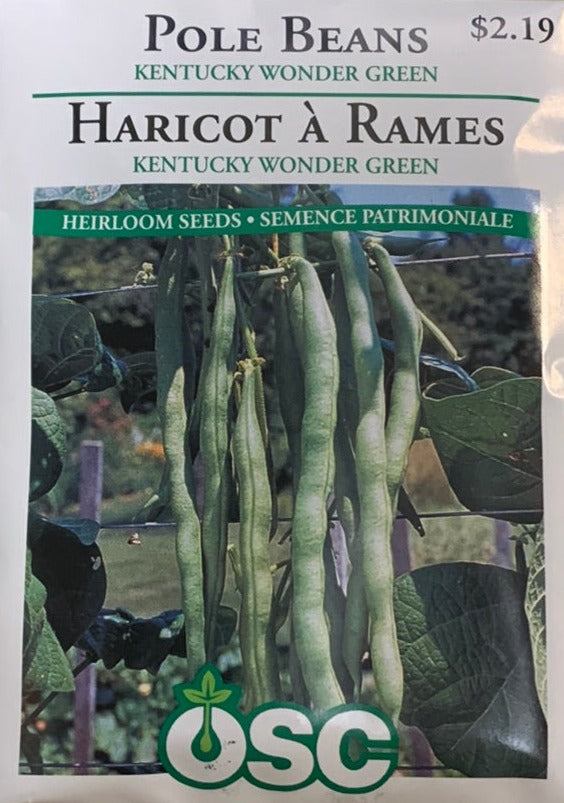 Bean (Pole) Seed Packets - Kentucky Wonder Green – Laporte's Nursery ...