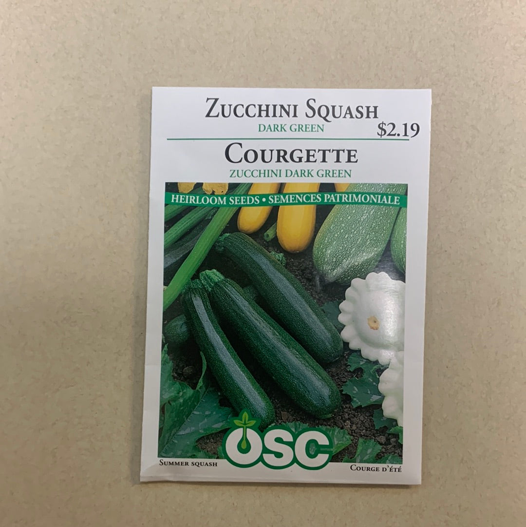 Zucchini Squash Seed Packets - Dark Green – Laporte's Nursery ...