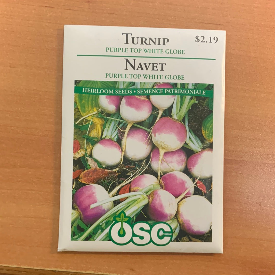 Turnip Seed Packets - Purple Top White Globe – Laporte's Nursery ...